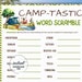 Camping Word Scramble Game, Camping Activities for Kids & Adults ...
