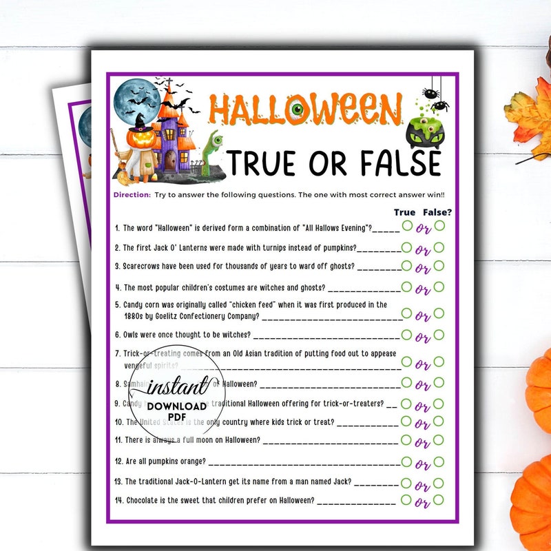Halloween Trivia - Etsy