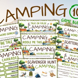 Camping Games 10 Pack Games Camping Activities for Kids & - Etsy