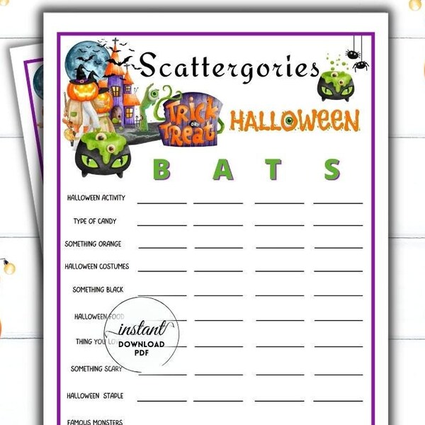 Halloween Charades, Pictionary Card Game, Halloween Activities for Kids ...