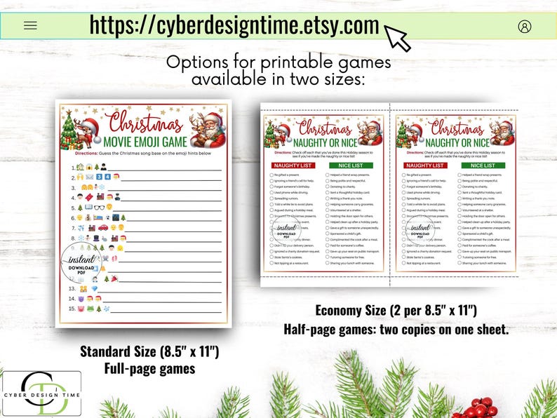 60 Christmas Games Bundle, Printable Holiday Family Fun (digital ...