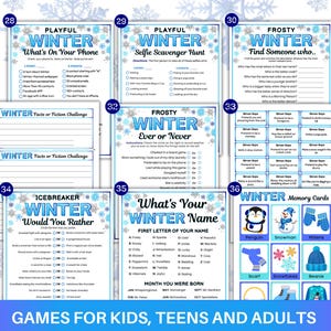Winter Games MEGA Bundle: 60 Printable Party Activities & Snow Day ...