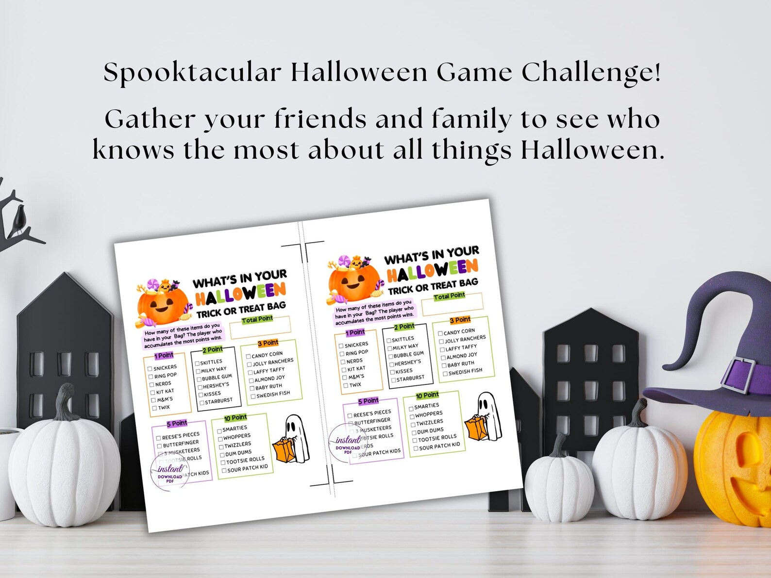 Halloween Trick or Treat Bag Game, Halloween Grab Candy Game, Halloween ...
