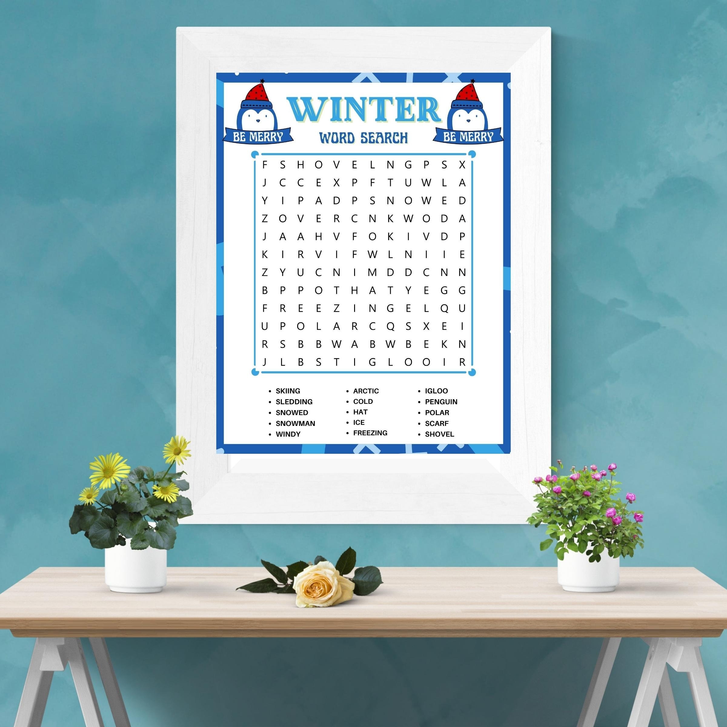 Winter Word Search Game Fun Printable Winter Games Wintertime ...