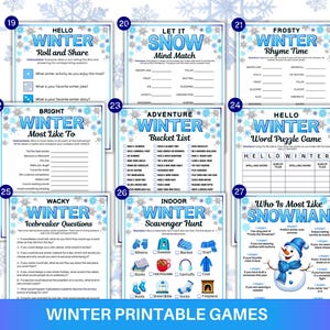 Winter Games Bundle, Winter Party Games, Winter Family Games, Winter ...