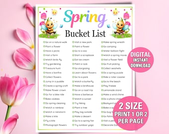 Printable Spring Bucket List - Etsy