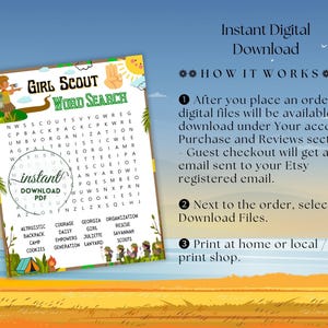 Girl Scout Word Search Game, Word Search, Scout Word Search, Girl Scout ...