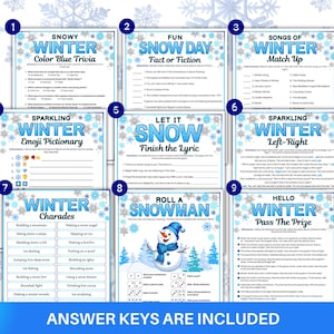 Winter Games Bundle, Winter Party Games, Winter Family Games, Winter ...