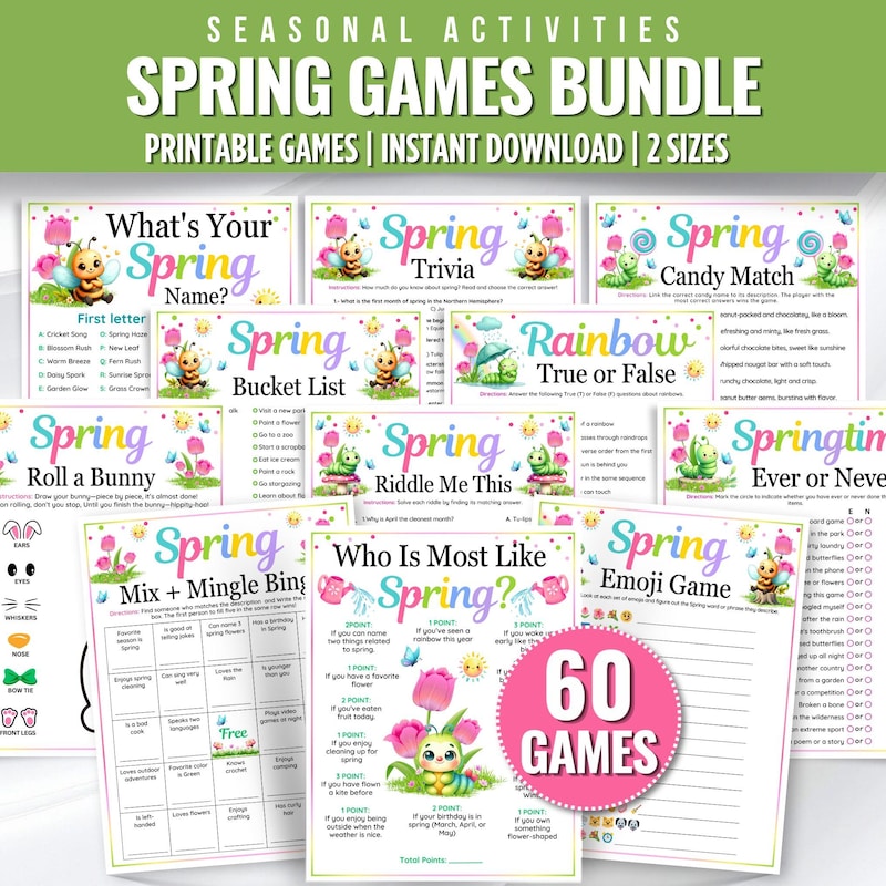 Spring Craft Worksheets - Etsy
