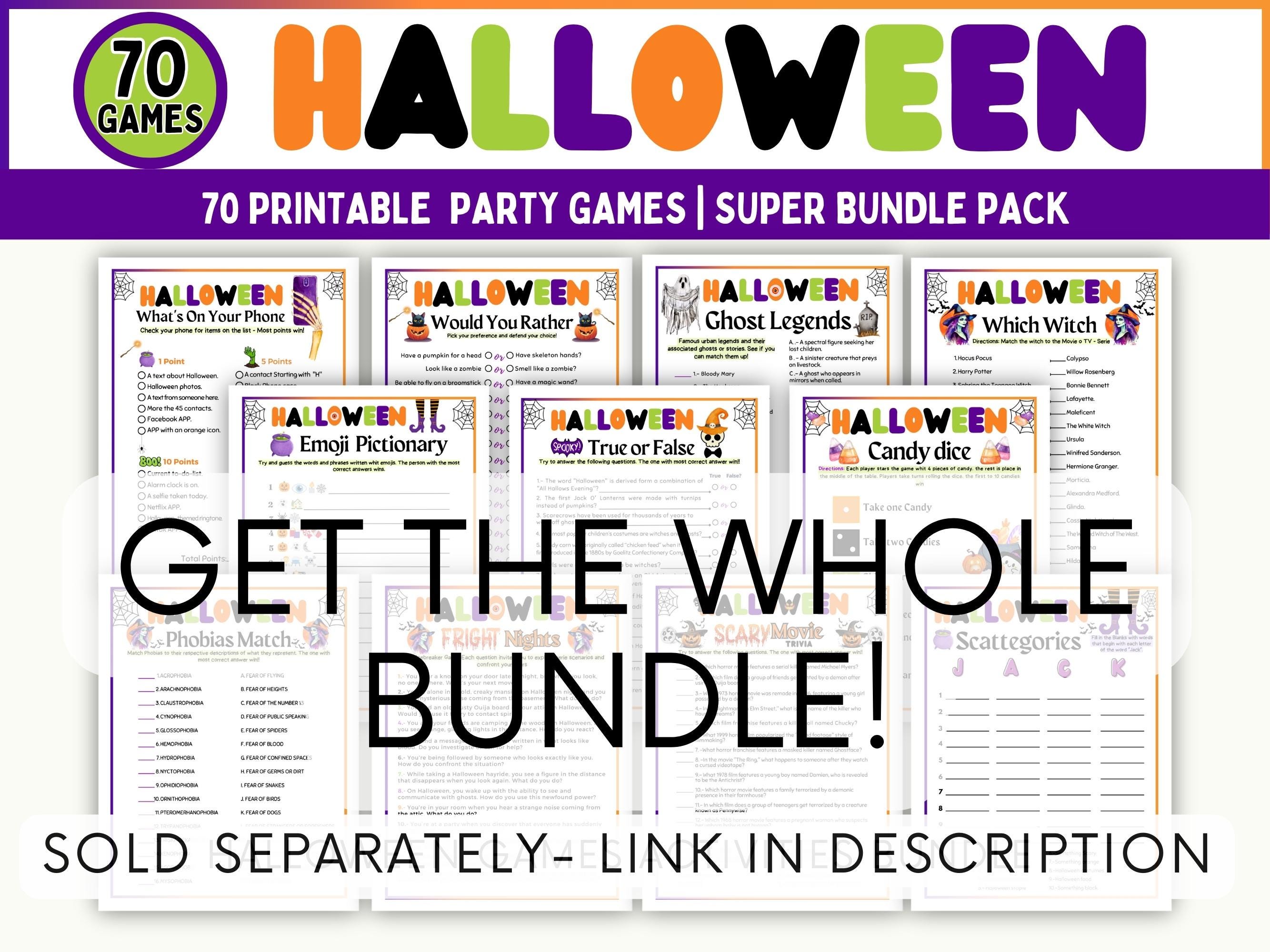 Finish the Phrase Halloween Game Printable, Halloween Printable for ...