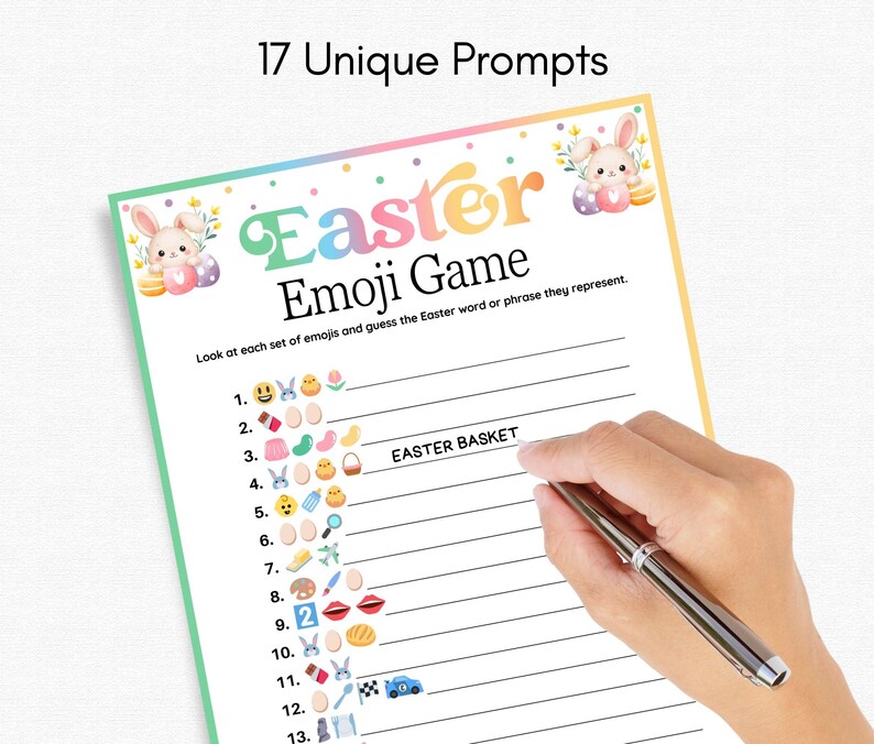 Easter Emoji Game Printable: Super Egg-citing Party Activity (digital ...