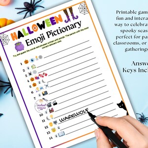 Halloween Emoji Pictionary Printable Game, Halloween Party Games ...