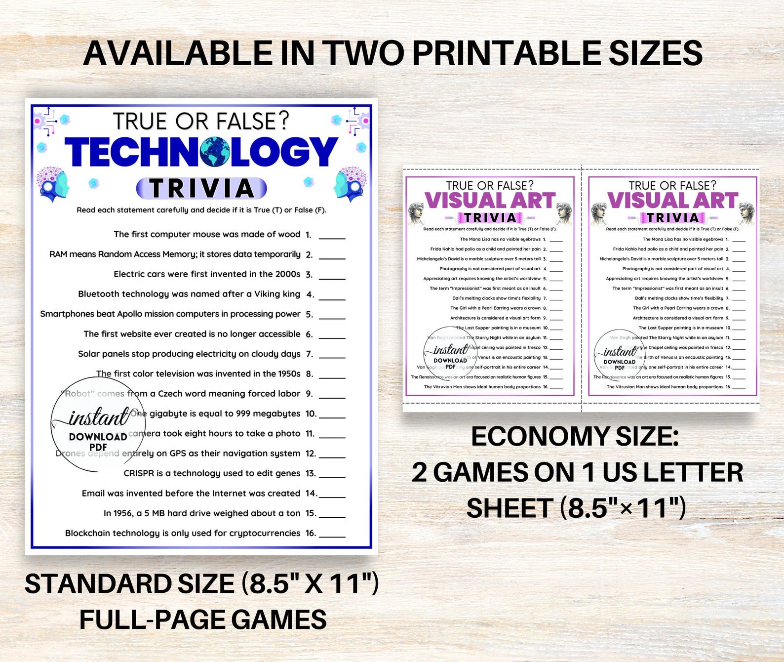 True or False Trivia Games Bundle: 560 Questions, Family Game Night ...