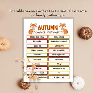 Autumn Charades & Pictionary Game: Family Fun (PDF Download) - Etsy
