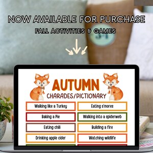 Autumn Charades & Pictionary Game: Family Fun (PDF Download) - Etsy