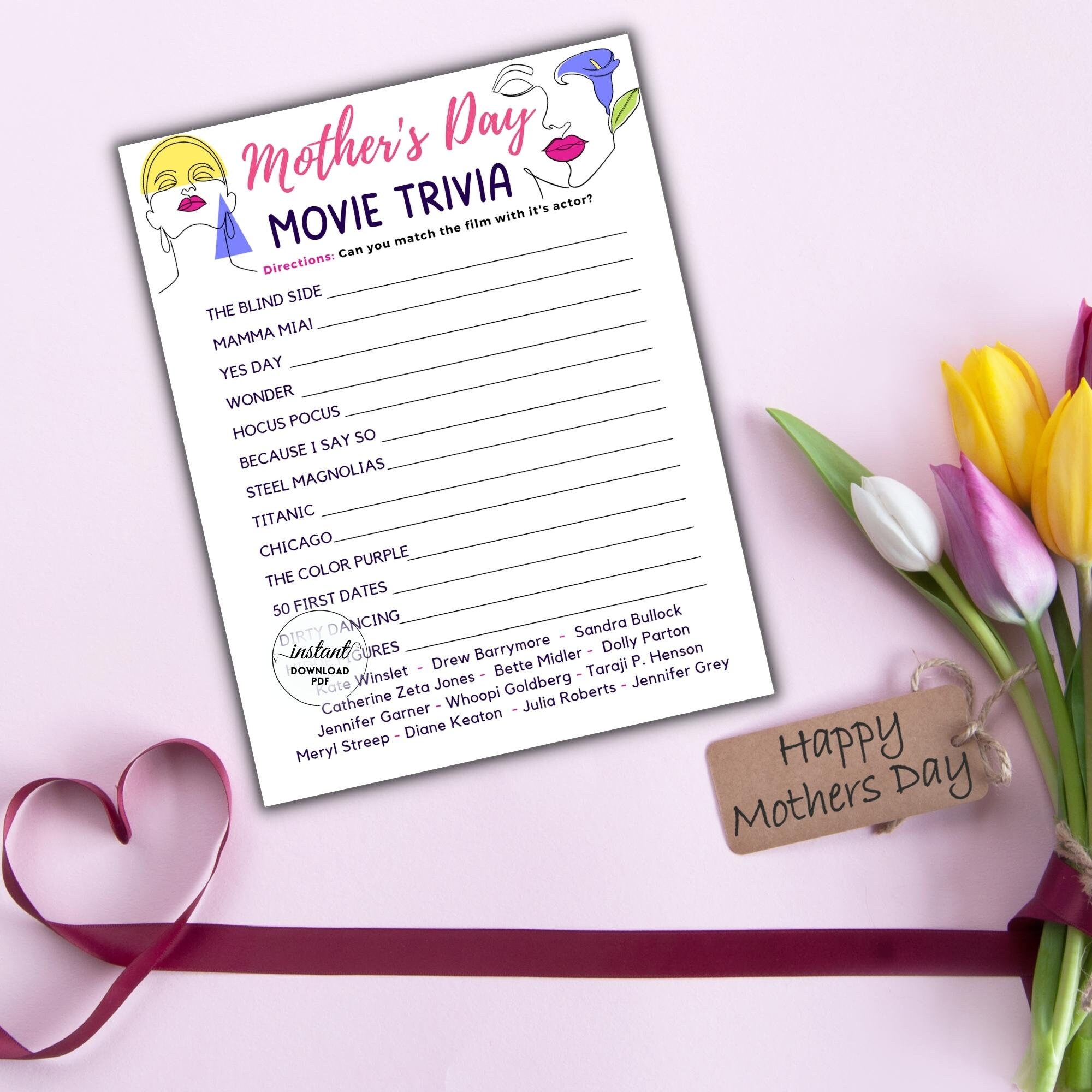 Mothers Day Movie Trivia Game | Mom Movie Quiz | Match the Movies Cast ...