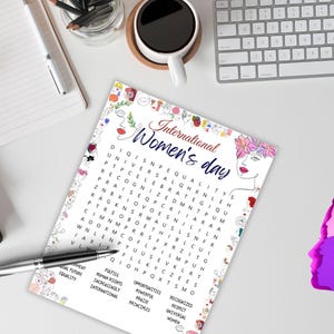International Women's Day Word Search Game (PDF Printable) - Etsy