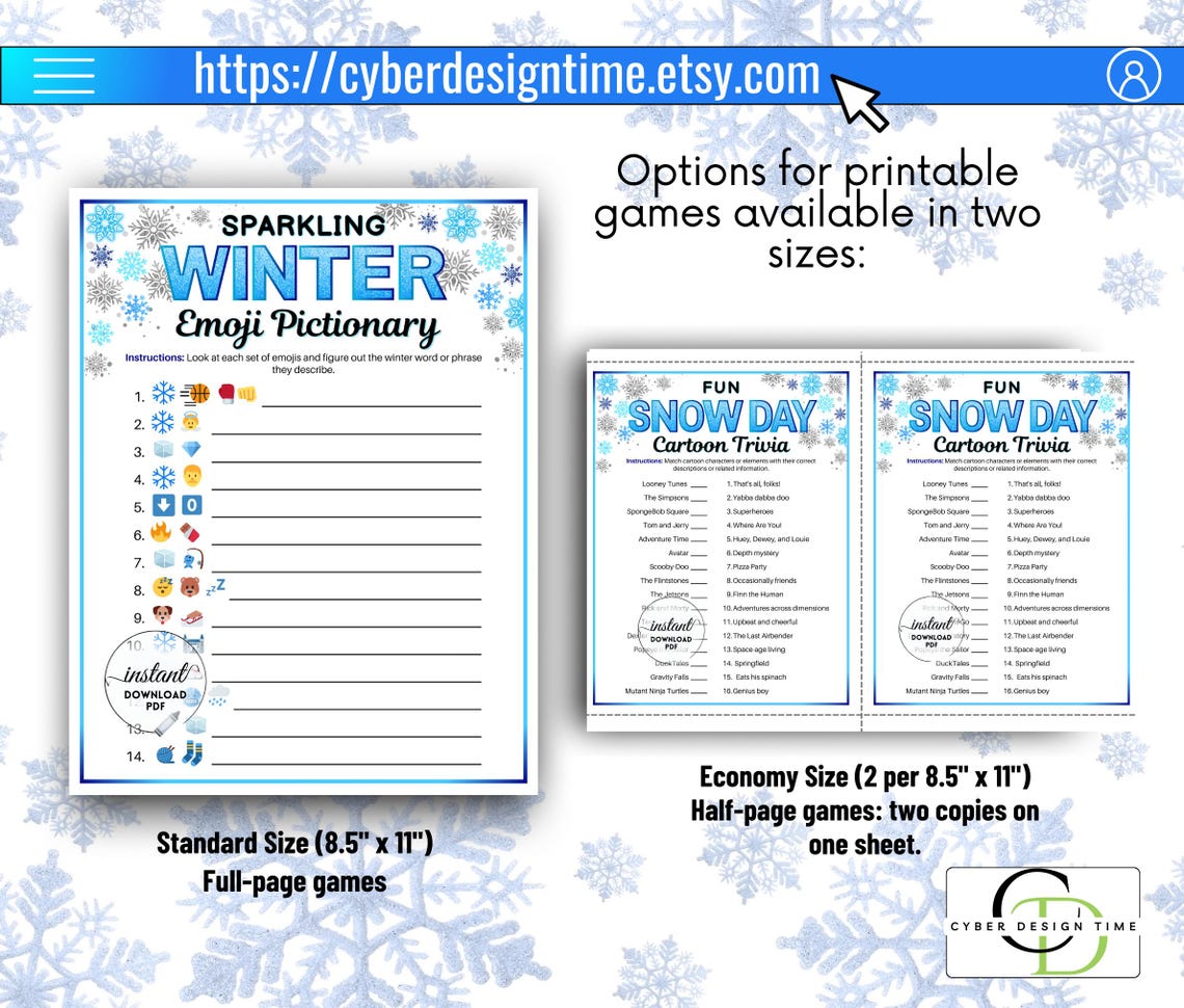 Winter Games Bundle, Winter Party Games, Winter Family Games, Winter ...