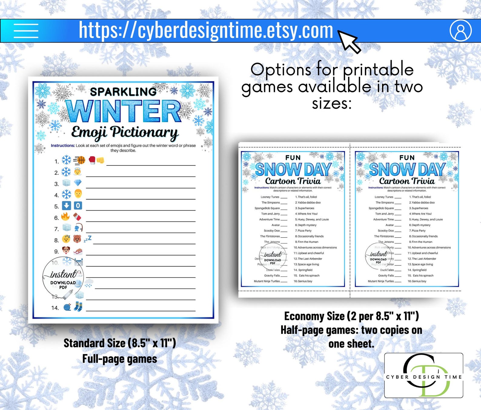 Winter Games MEGA Bundle: 60 Printable Party Activities & Snow Day ...