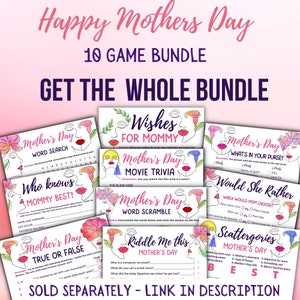 Mother's Day Would She Rather Games | Would Mommy Rather | Mother's Day ...