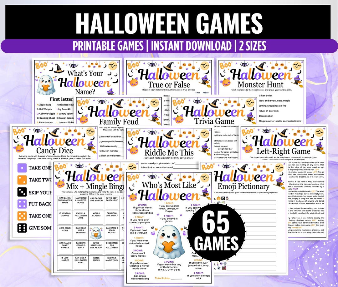 Halloween Games MEGA Bundle: Printable Spooky Activities (instant ...