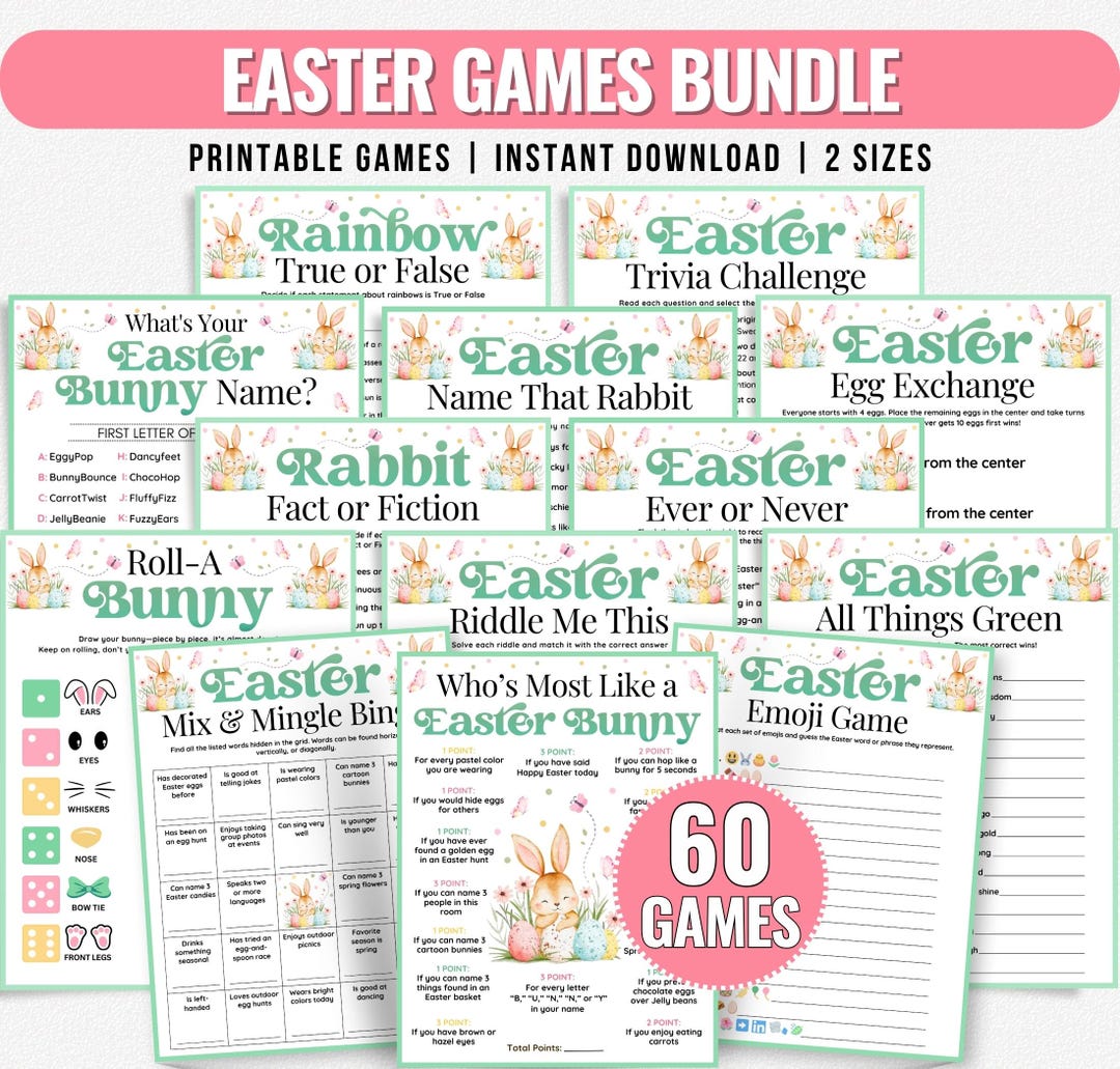 Easter Games: 60 Super Fun Party Activities and Icebreakers Mega Bundle ...