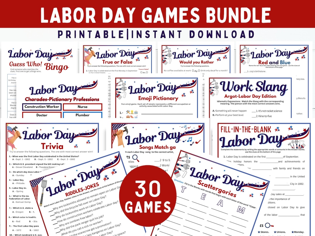 Labor Day Games,30 Pack Games,labor Day Party Activities & Games,picnic ...