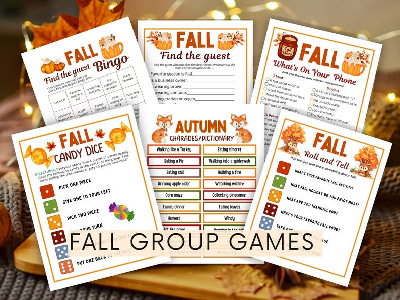 Fall Games Bundle: 40 Autumn Activities for Kids & Adults (PDF) - Etsy
