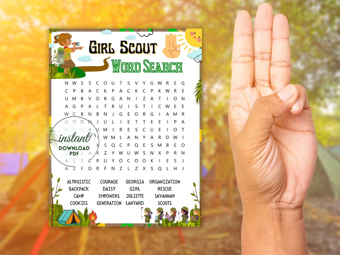 Girl Scout Word Search Game, Word Search, Scout Word Search, Girl Scout ...