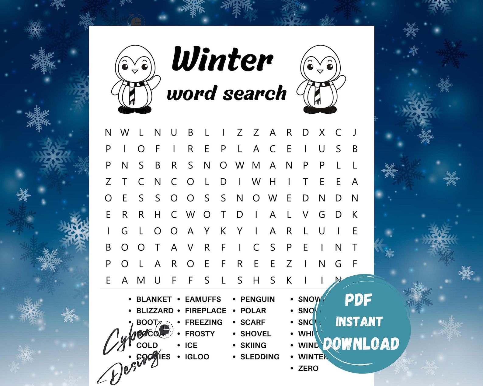 Winter Word Search Game | Fun Printable Winter Games | Wintertime ...