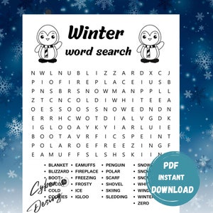 Winter Word Search Game | Fun Printable Winter Games | Wintertime ...