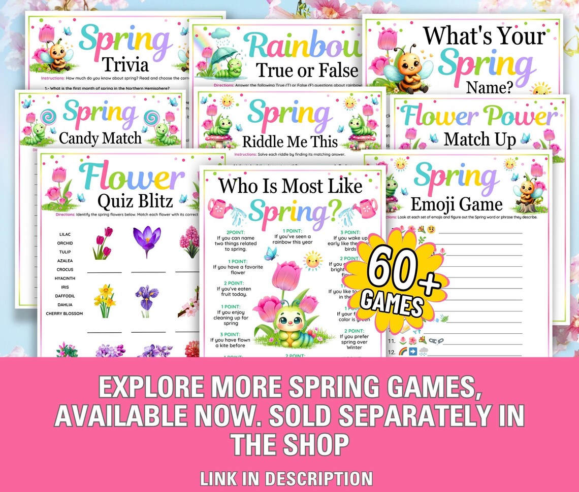 Spring Emoji Pictionary Game, Spring Party Game, Spring Family Game ...