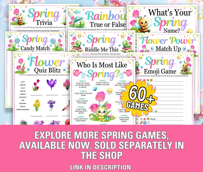 Spring Emoji Pictionary Game, Printable Trivia (digital Download ...