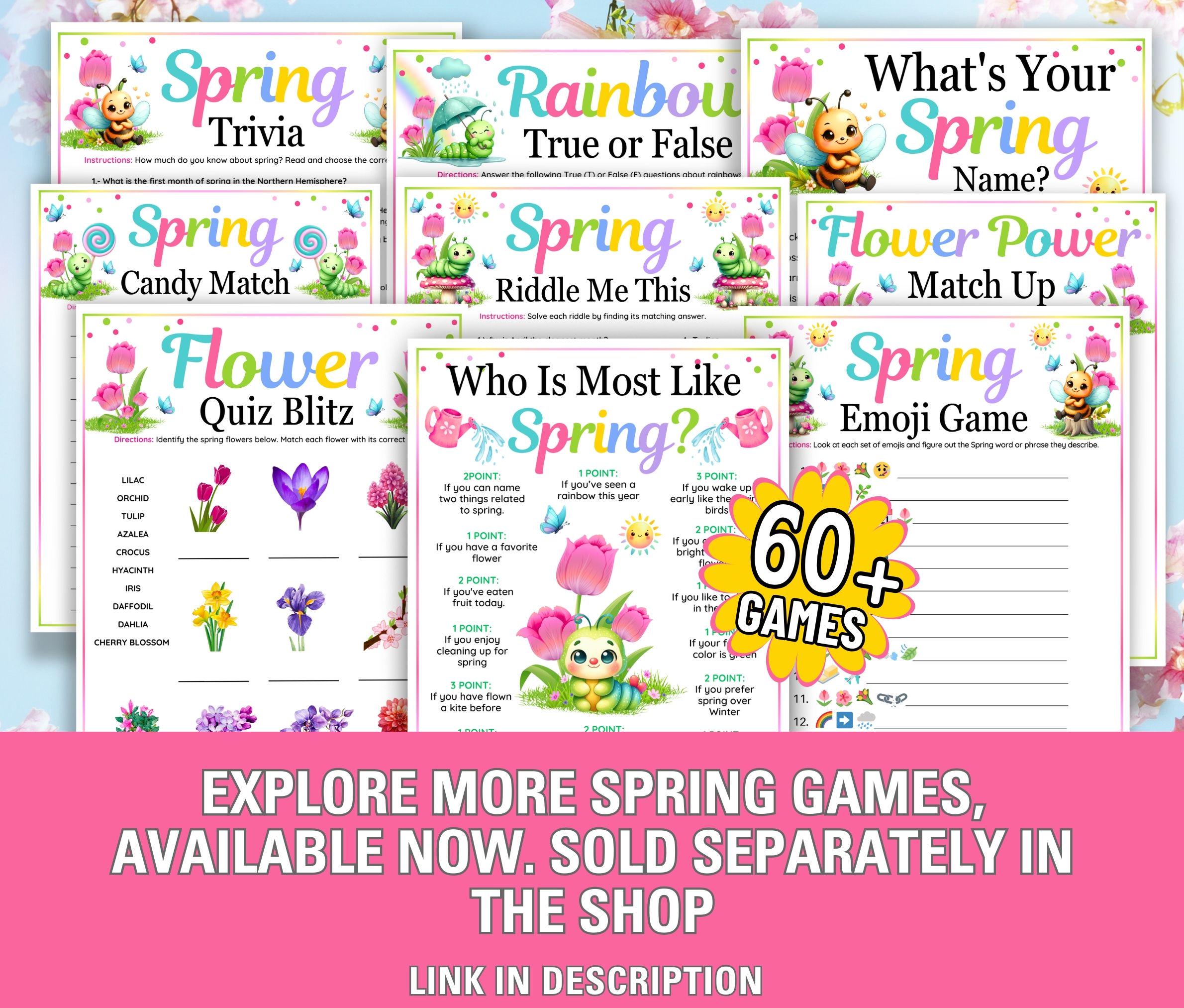 Spring Emoji Pictionary Game, Spring Party Game, Spring Family Game ...