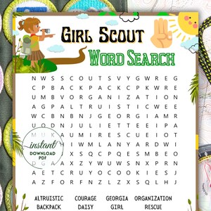 Girl Scout Word Search Game, Word Search, Scout Word Search, Girl Scout ...