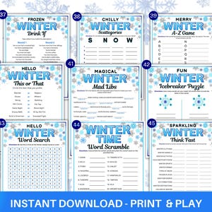 Winter Games Bundle, Winter Party Games, Winter Family Games, Winter ...