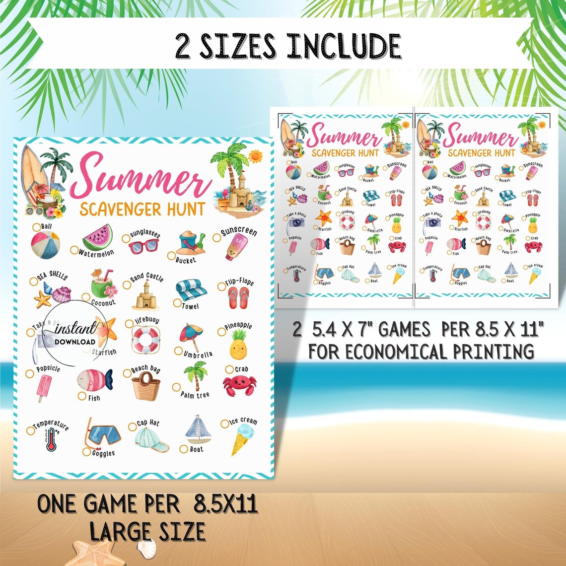 Summer Scavenger Hunt, Printable Outdoor Scavenger Hunt, Summer ...