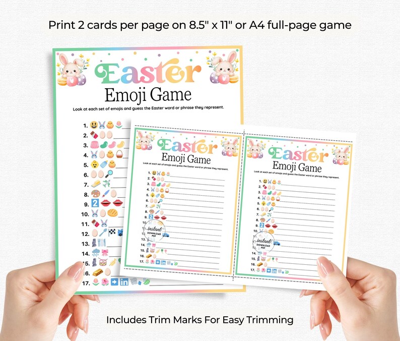 Easter Emoji Game Printable: Super Egg-citing Party Activity (digital ...