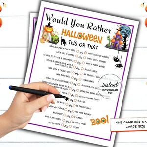Halloween Would You Rather Game, Halloween This or That Game Printable ...
