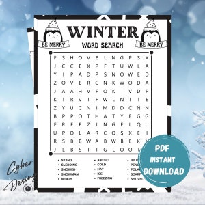 Winter Word Search Game | Fun Printable Winter Games | Wintertime ...