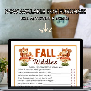 Fall Riddles Game,jokes for Kids,autumn Game, Fall Activity for Kids ...