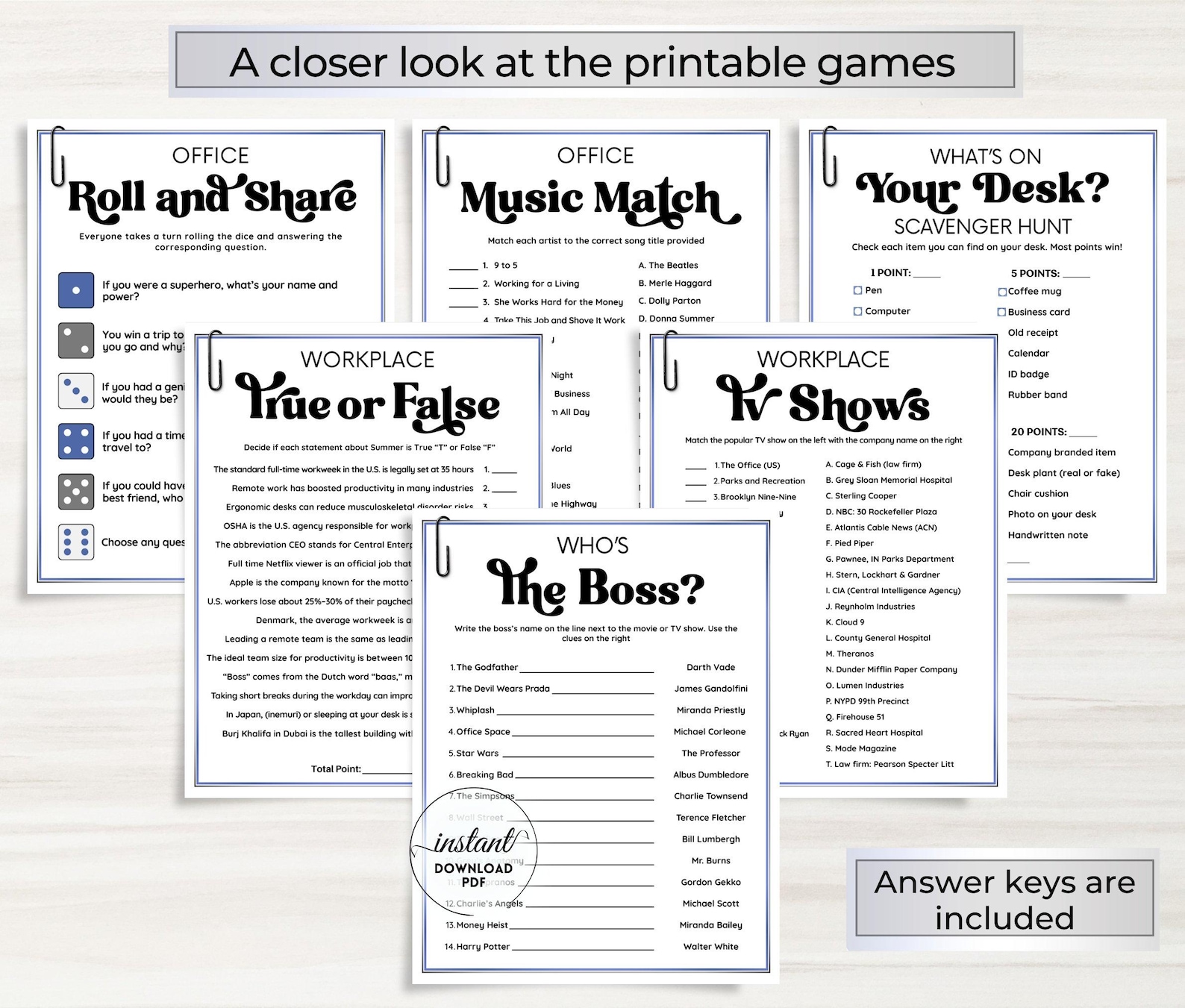 Printable Office Games Bundle: 50 Team Building Activities (PDF ...