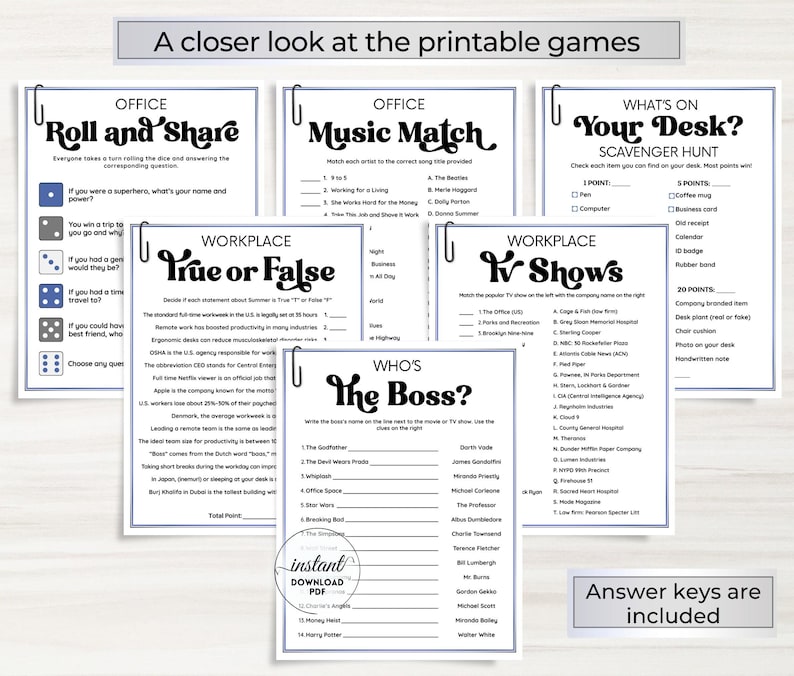 Printable Office Games Bundle: 50 Team Building Activities (PDF ...