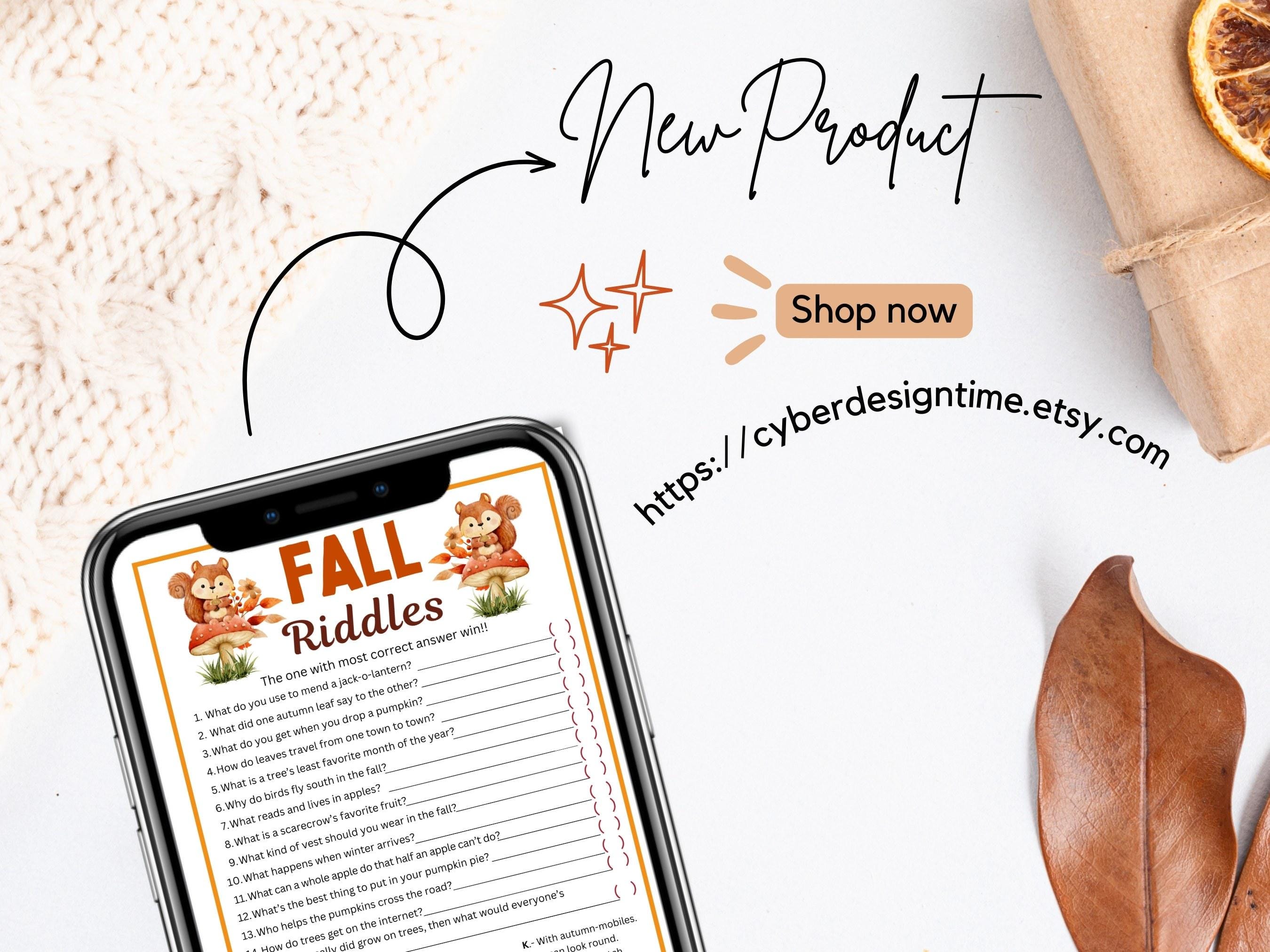 Fall Riddles Game,jokes for Kids,autumn Game, Fall Activity for Kids ...