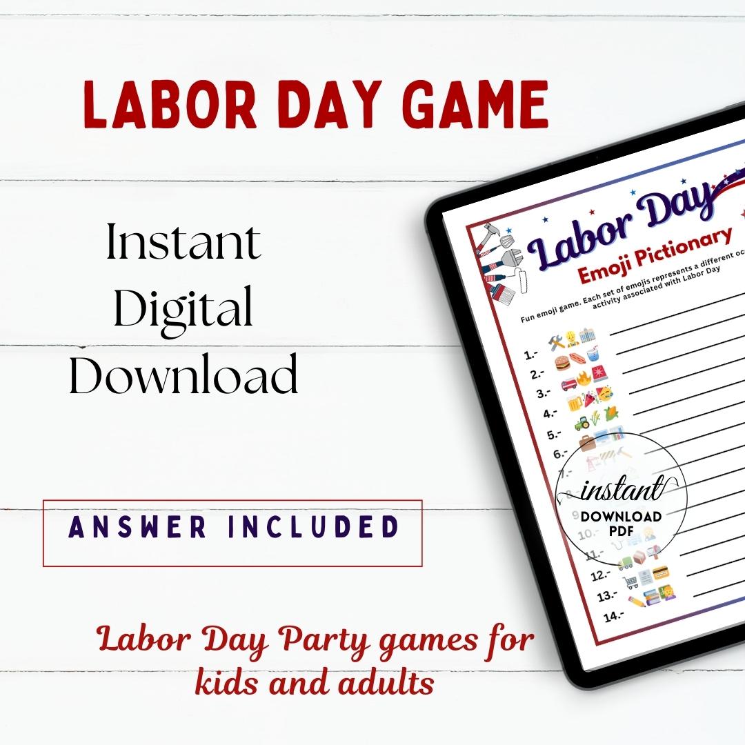 Labor Day Emoji Pictionary Trivia,labor Day Game, Patriotic Day ...