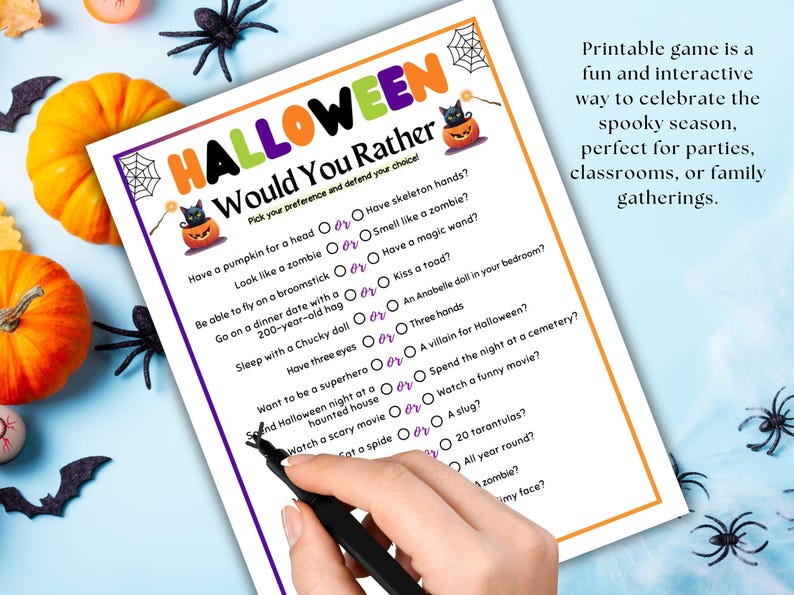 Halloween "would You Rather" Icebreaker Game, Debate Party Game, Would ...
