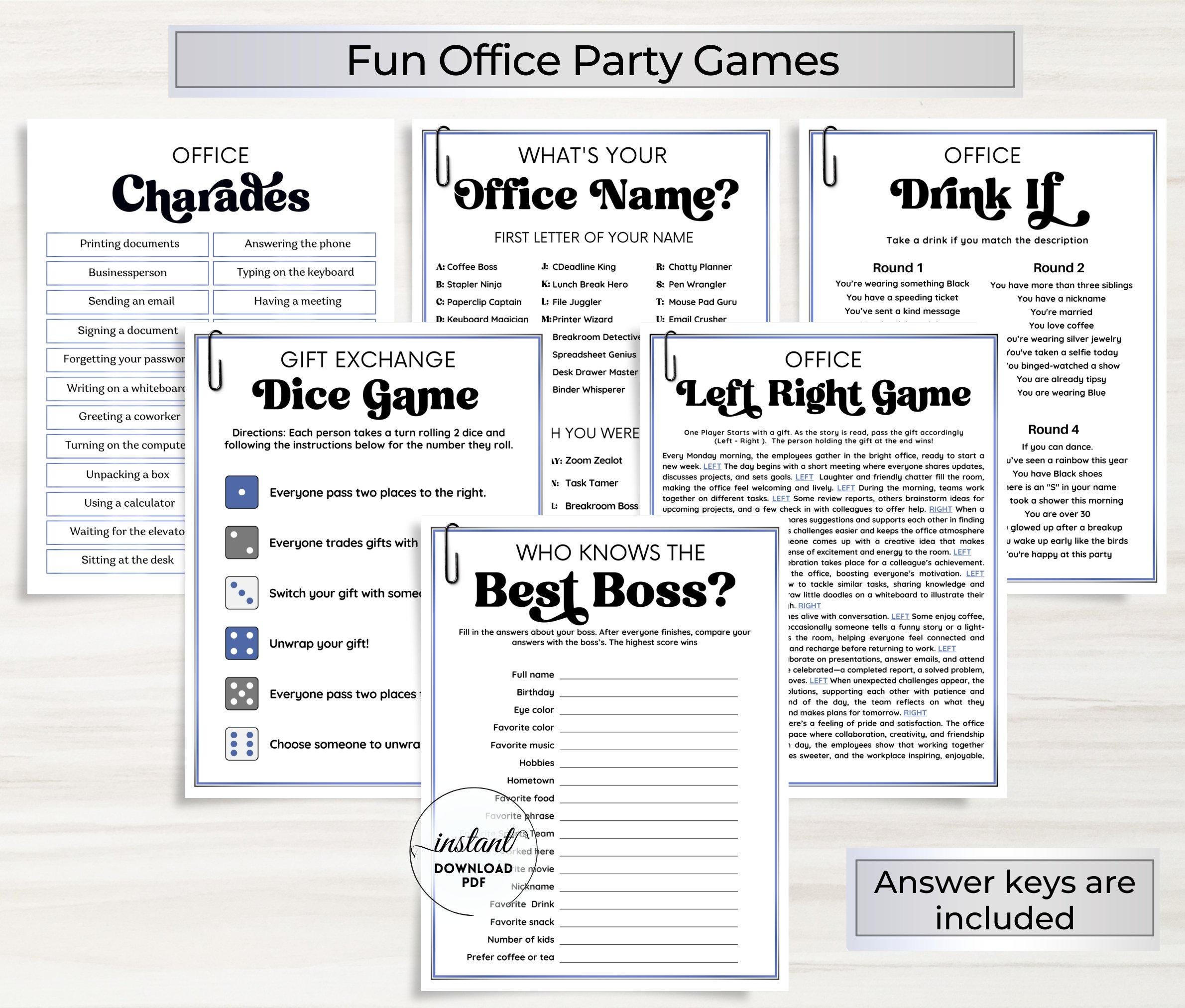 Printable Office Games Bundle: 50 Team Building Activities (PDF ...