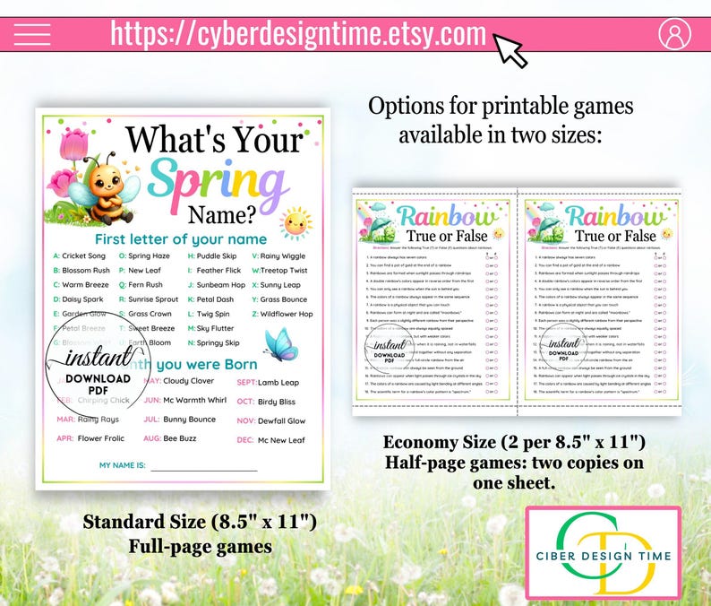 Spring Games Bundle, Spring Party Games, Spring Family Games, Office ...