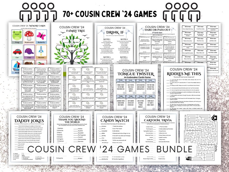 70 Cousin Crew Game '24, Printable Game, Request - Etsy