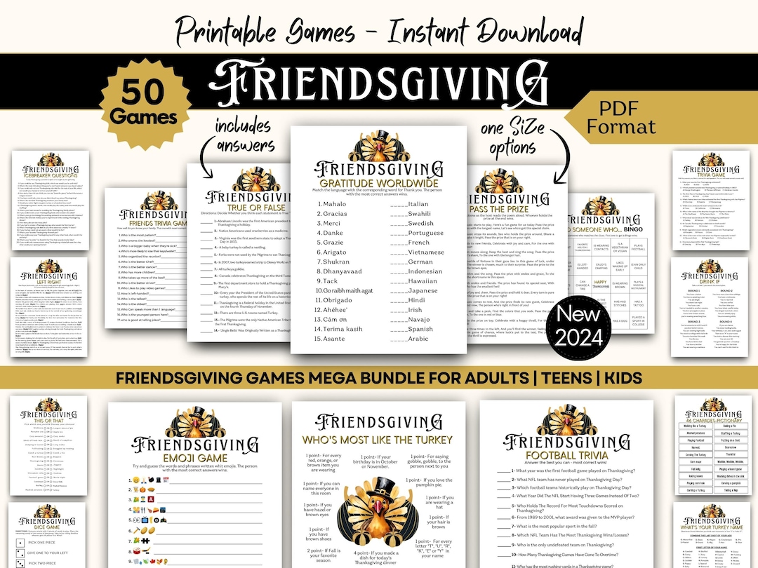 Friendsgiving Games Mega Bundle: 50 Printable Party Games (PDF) - Etsy